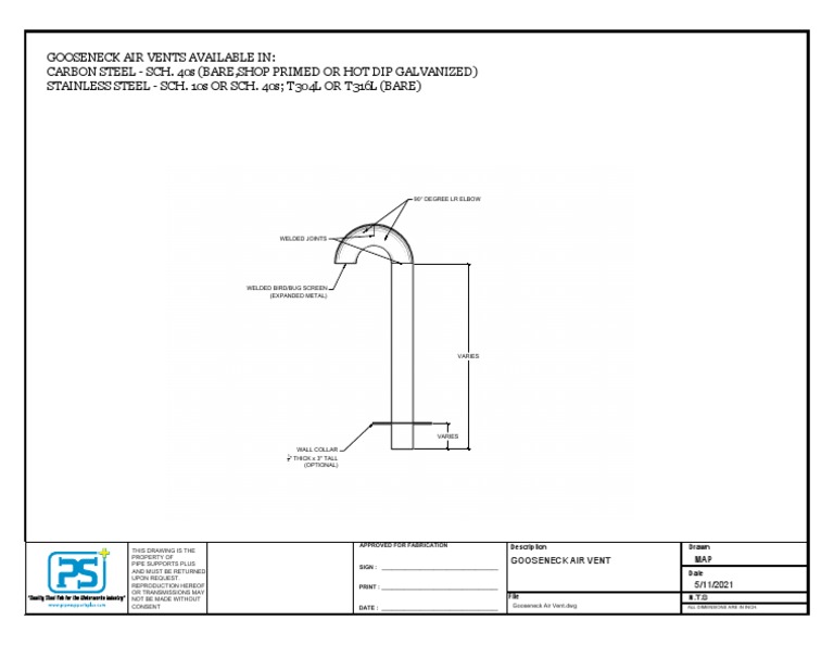 Gooseneck Air Vent PS+ | PDF