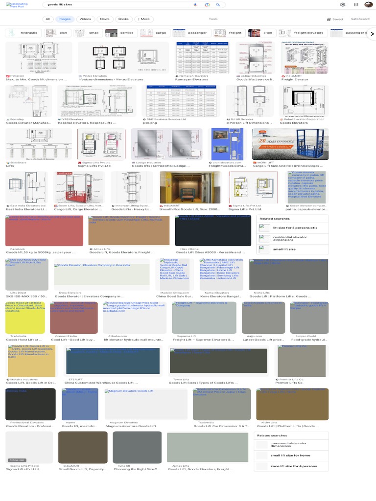 Goods Lift Sizes - Google Search | PDF | Elevator | Transport ...