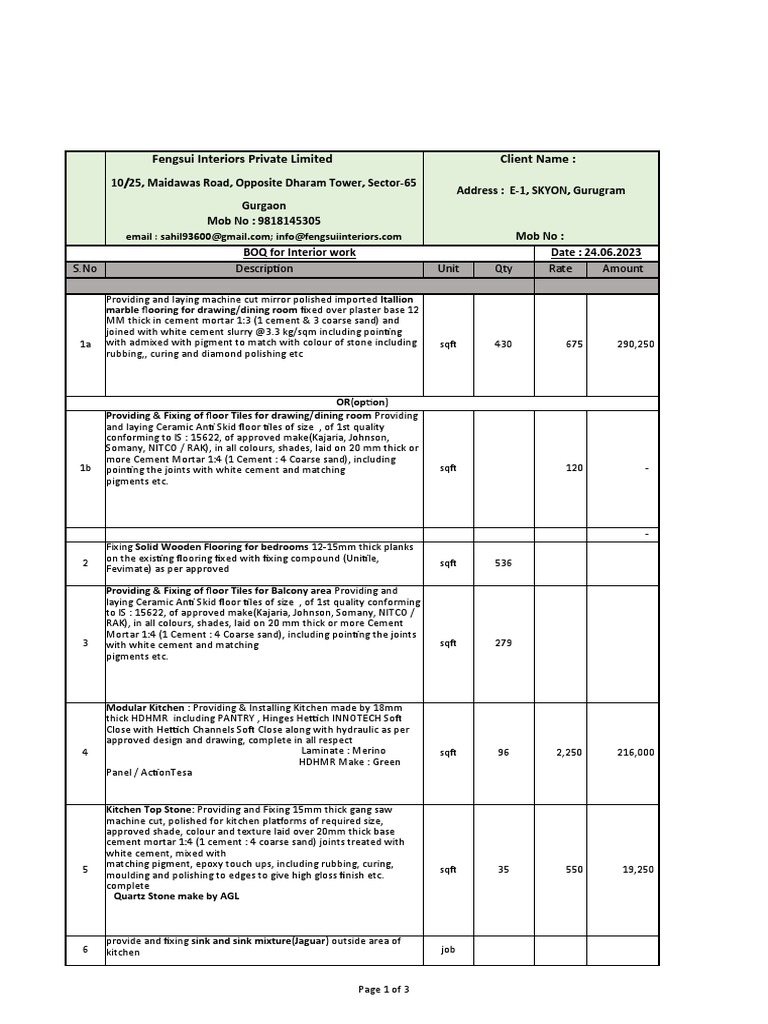Boq Skyon | PDF | Flooring | Door