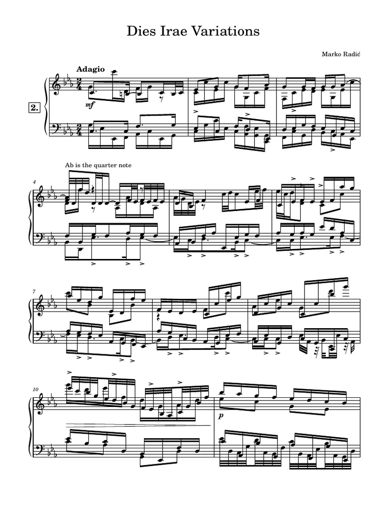 Dies Irae Variation Op.1 No.2 | PDF