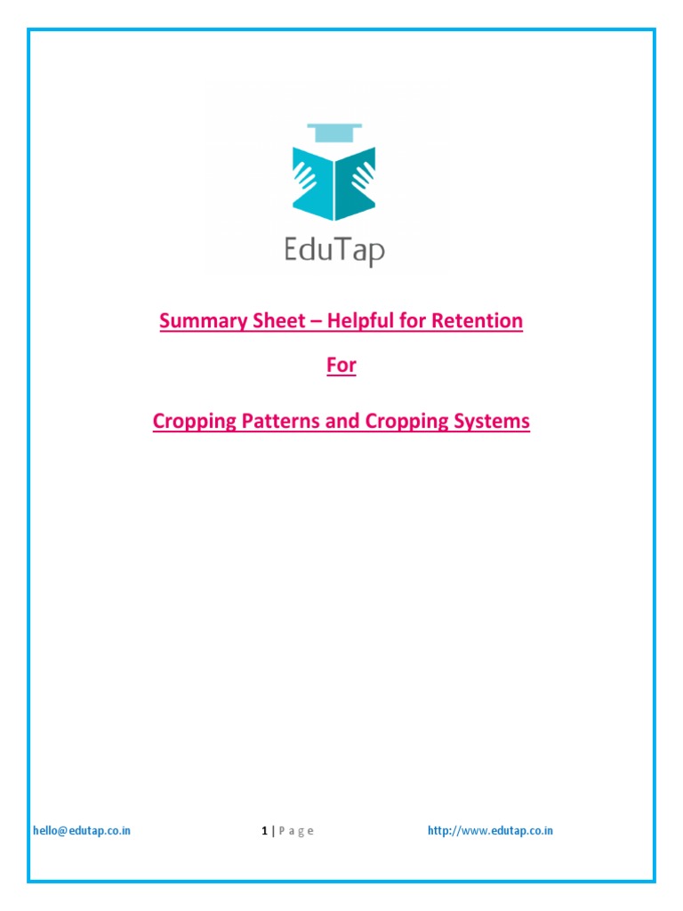 3) Cropping Pattern and System | PDF | Agriculture | Crop Rotation