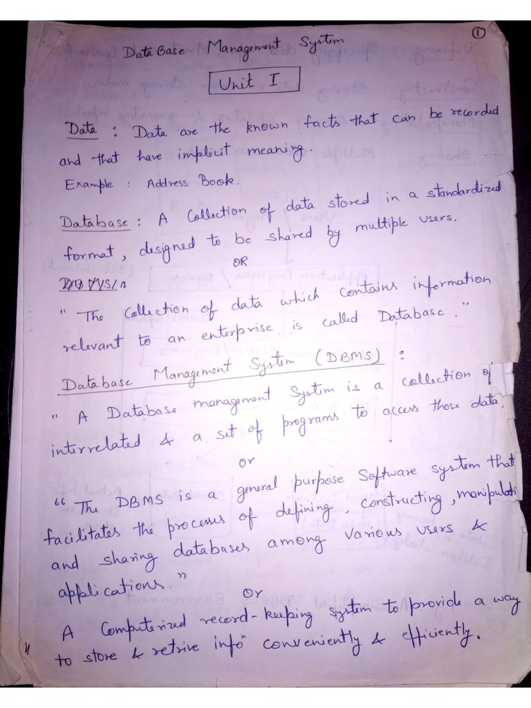 DBMS Complete Notes | PDF