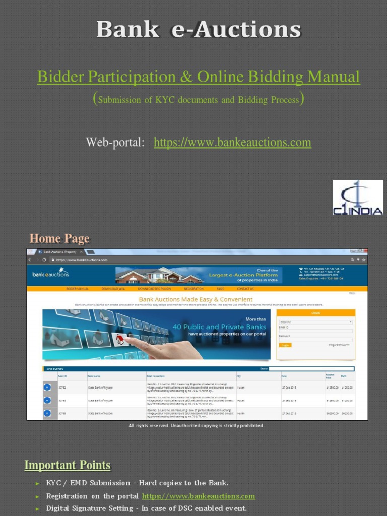 Bidding Process Flow For Bank E Auction Download Free PDF Auction