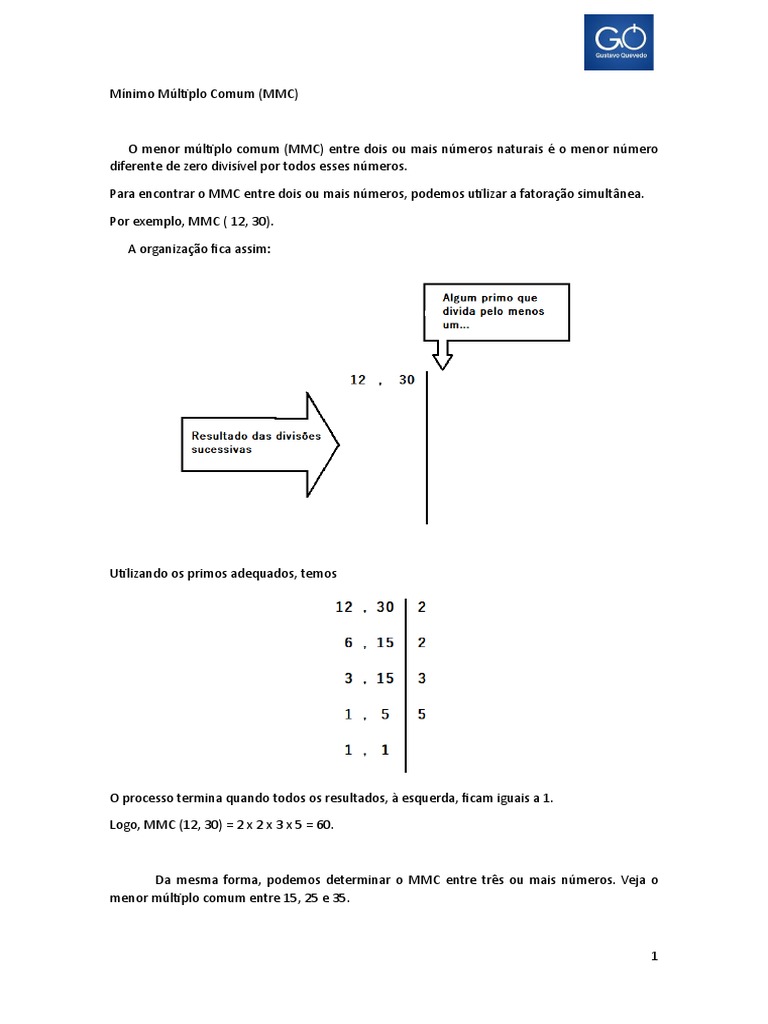 Aula 3 - Matematica - Basica - MMC - MDC | PDF | Tempo | Número primo