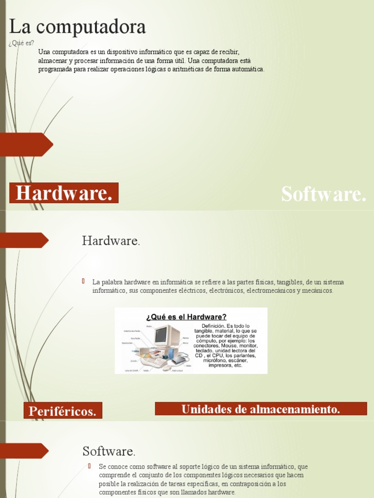 La Computadora | PDF | Hardware de la computadora | Periférico