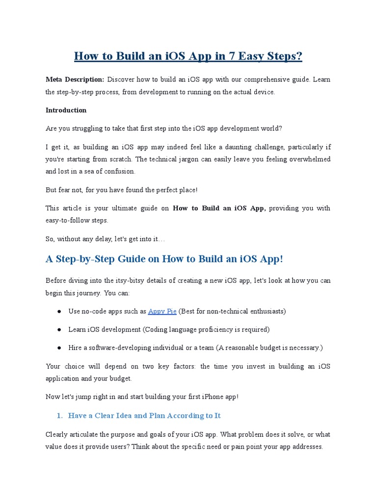 How To Build An IOS App | PDF | Ios | Xcode