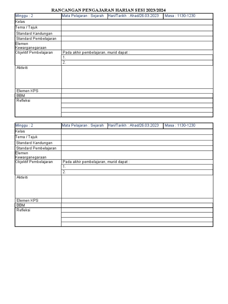 Contoh Rph New | PDF