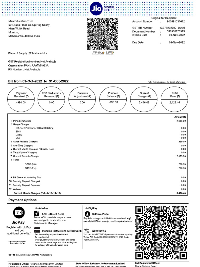 Jio Invoice | PDF