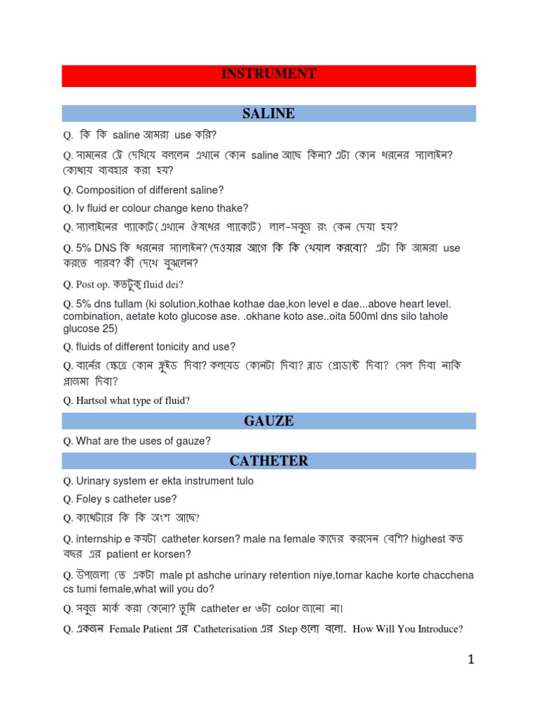 Instrument Questions | PDF