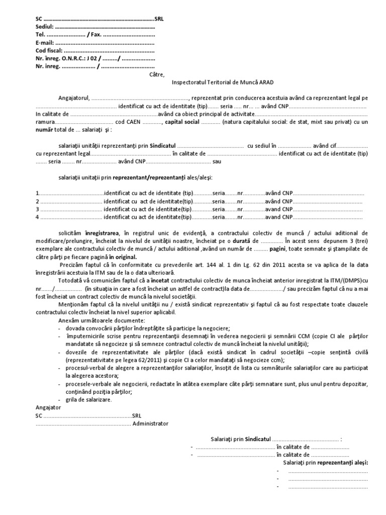 1 Model Cerere Act Aditional La CCM | PDF