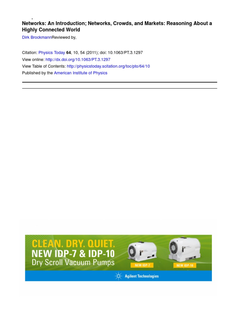 Networks: An Introduction Networks, Crowds, and Markets: Reasoning About A Highly Connected ...