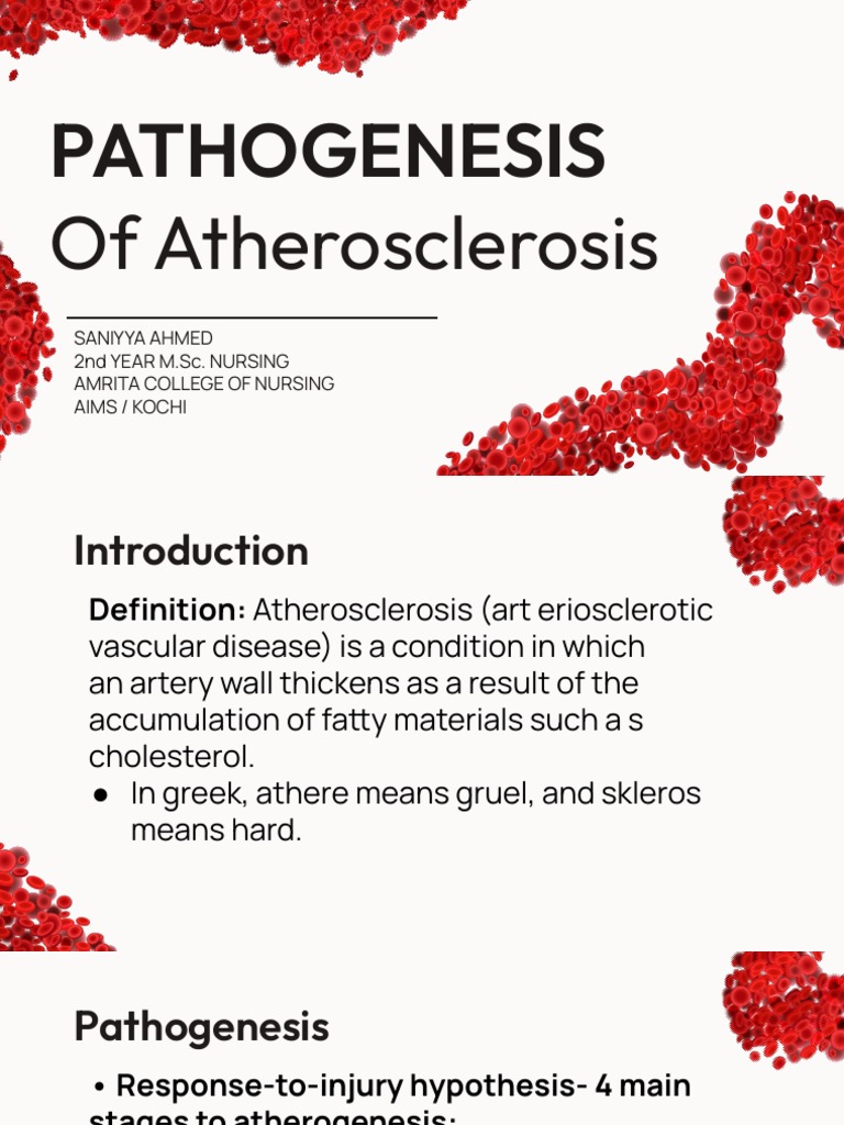 Pathogenesis of Atherosclerosis | PDF | Endothelium | Atherosclerosis
