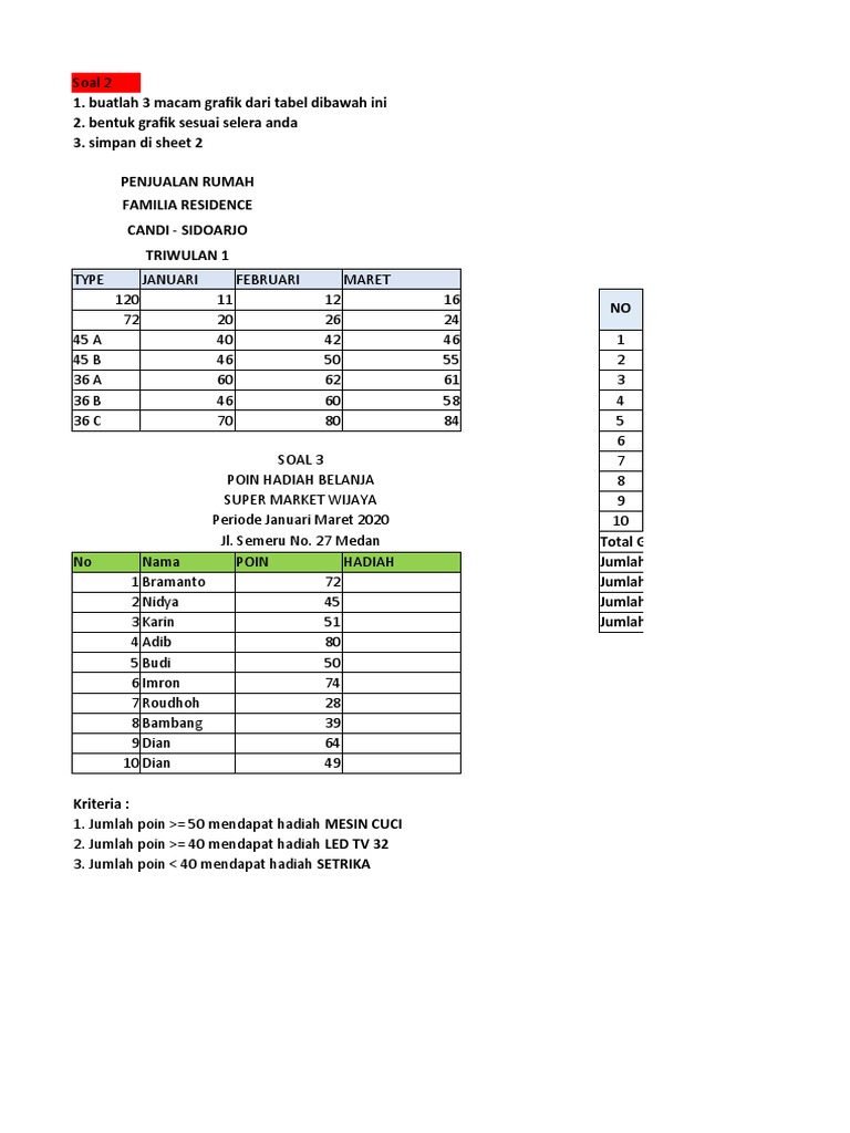 Soal Tes Komputer (Tutorial Tes Kumputer Excel) | PDF