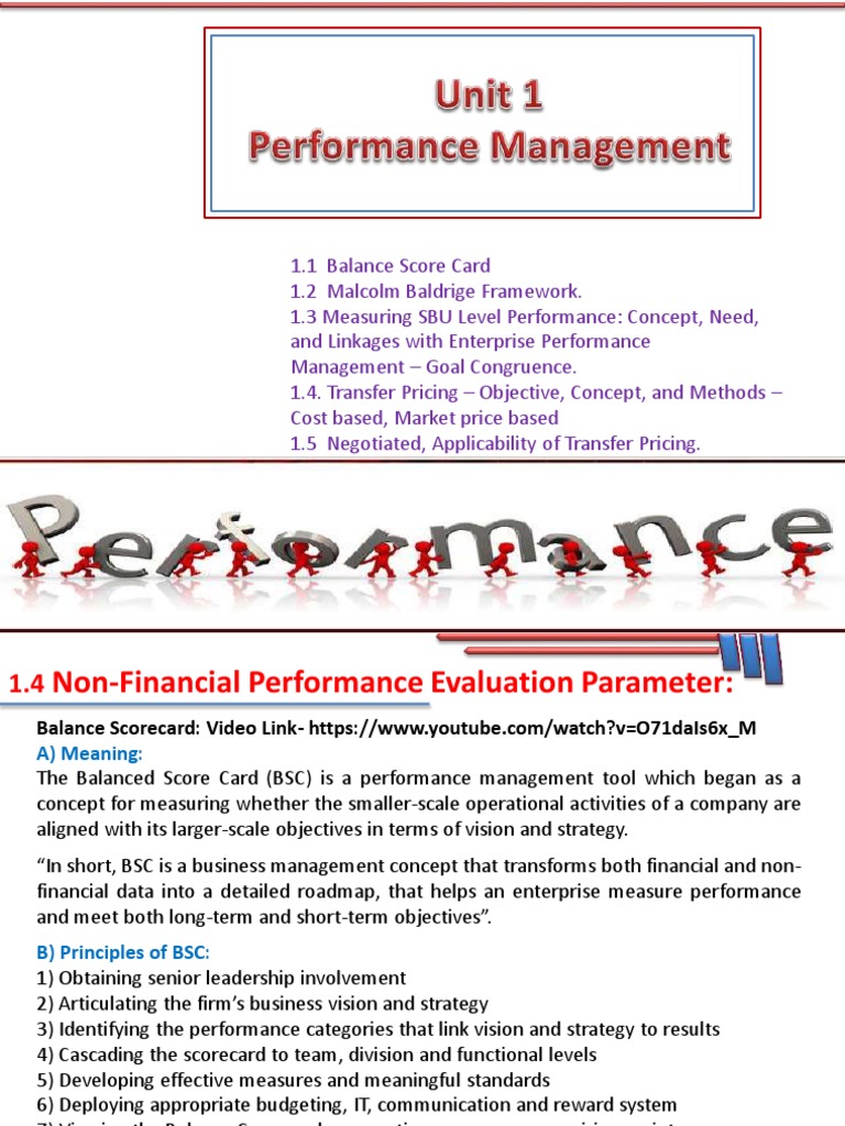 Performance Evaluation Frameworks Overview | PDF | Strategic Management | Pricing