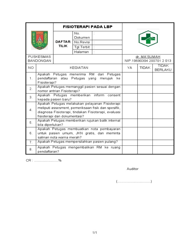 DAFTAR TILIK SOP (1) | PDF