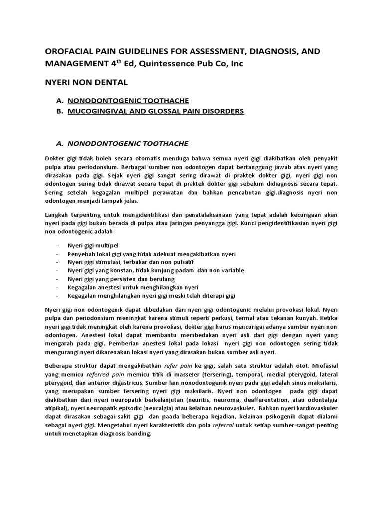 Nyeri Non Dental - 025355 | PDF