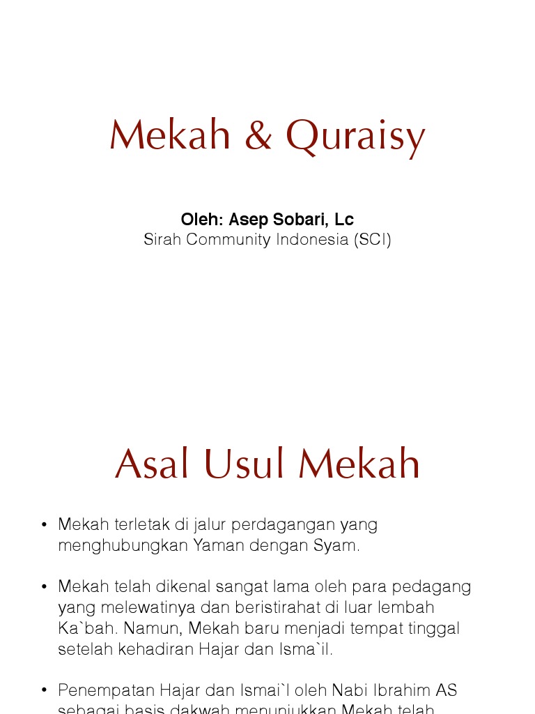 Dominasi Quraisy Setelah Jurhum di Mekah | PDF
