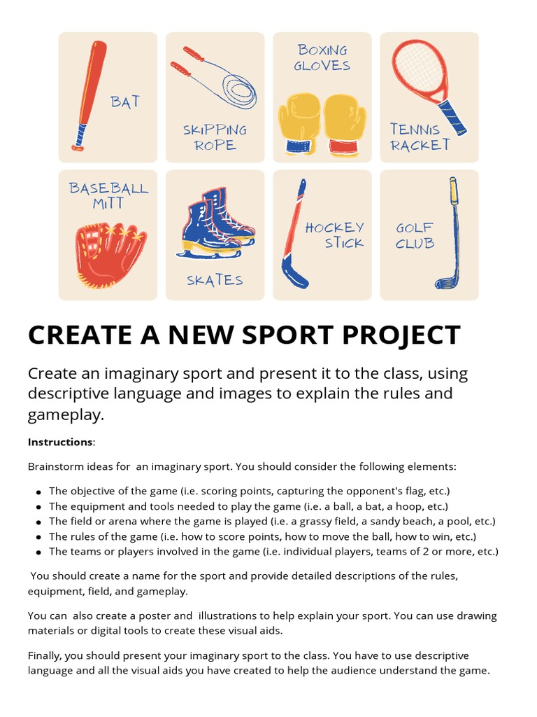 Create A New Sport Project | PDF