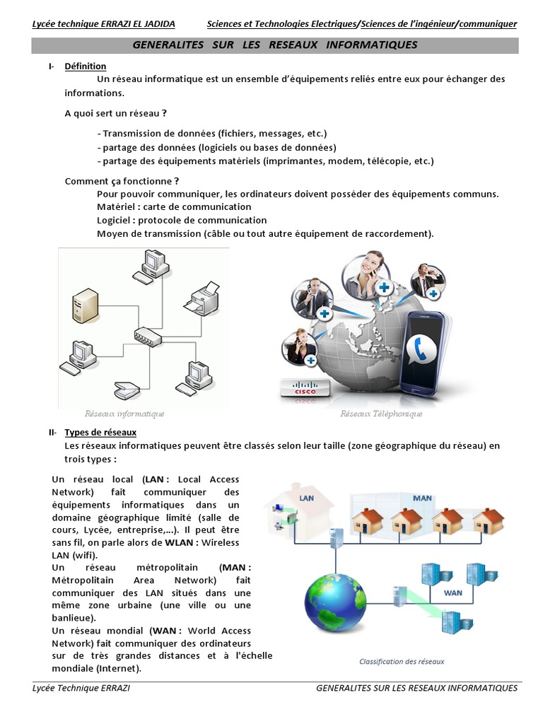 Cours Generalites Reseaux Informatiques | PDF | Topologie de réseau ...