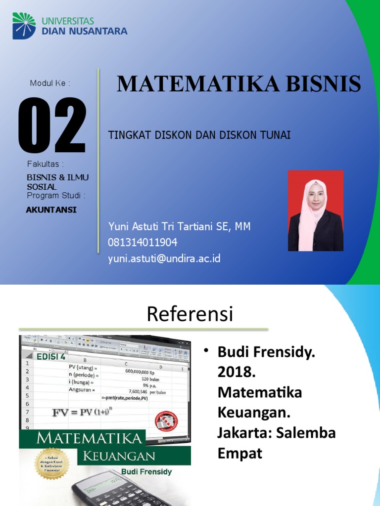 PPT Matematika Bisnis-Diskon | PDF | Pengelolaan Keuangan & Uang