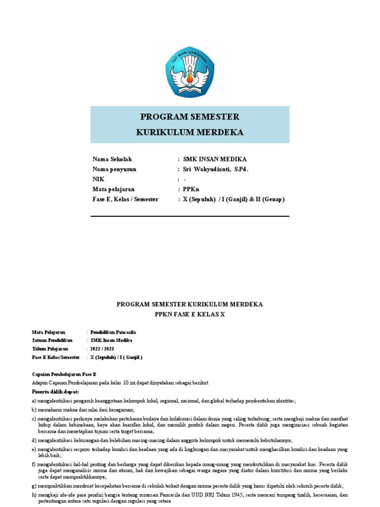 PROMES Kurikulum Merdeka Pendidikan Pancasila | PDF