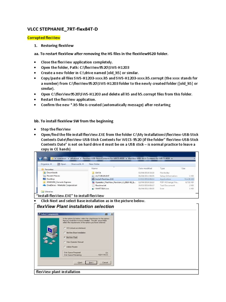 Restoring and Installing flexView Guide | PDF