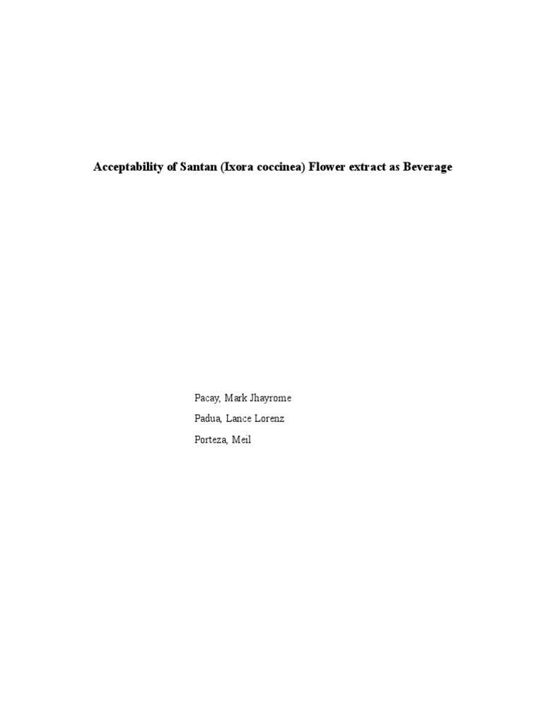 Research Design Format Pdf Flowers Drink