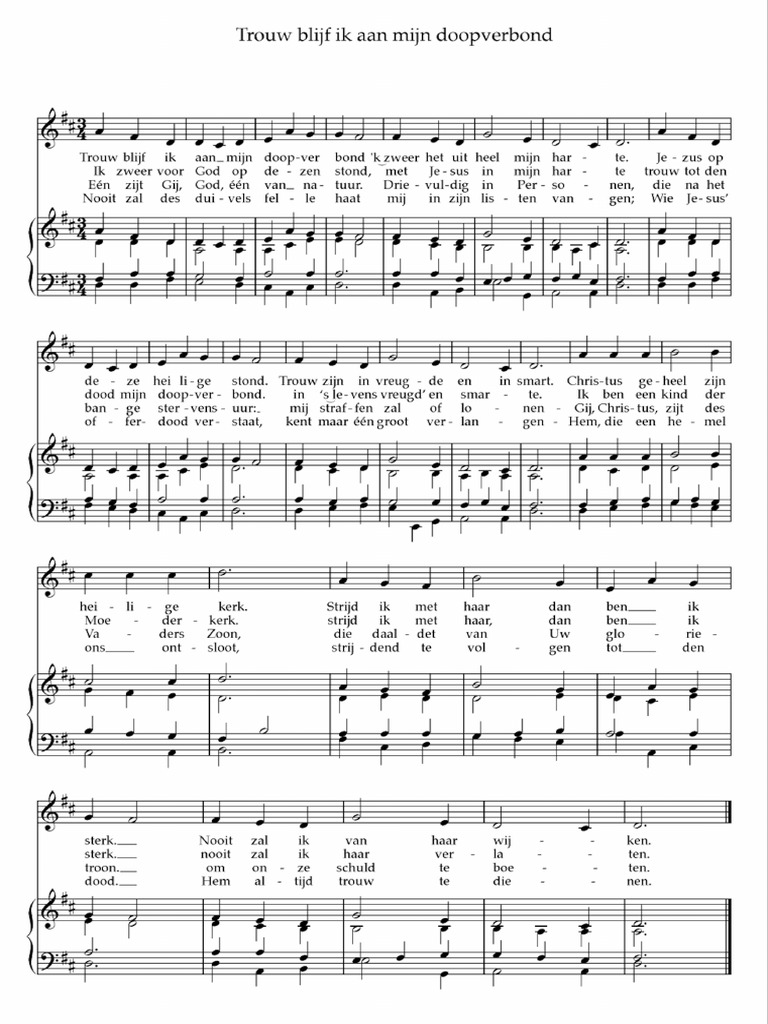 Trouw Blijf Ik Aan Mijn Doopverbond | PDF