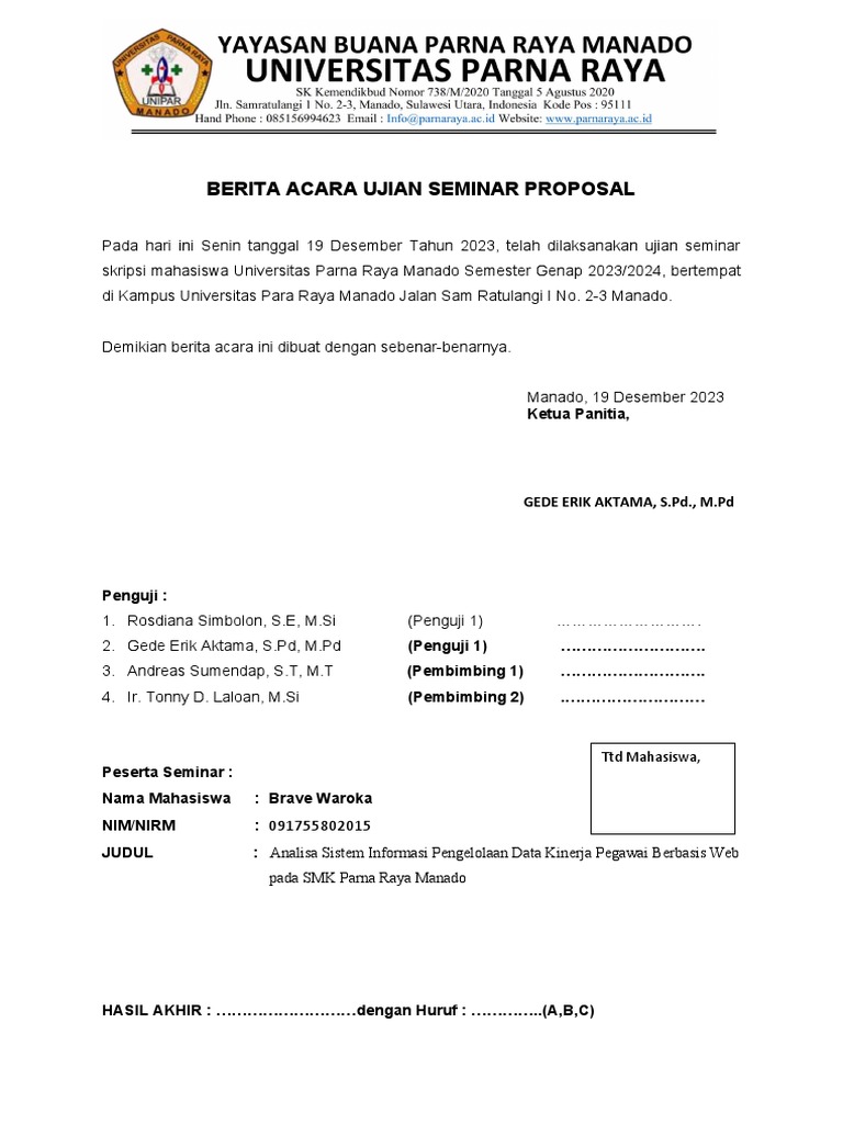 Seminar Proposal Sistem Informasi SMK | PDF