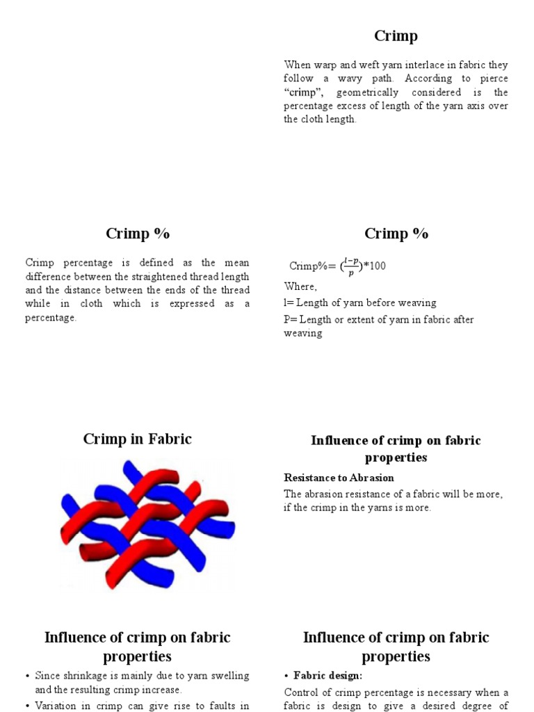 Crimp | Download Free PDF | Textiles | Weaving