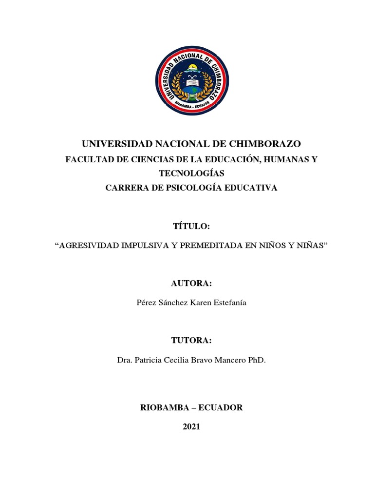 Unach Ec Fceht TG P.educ 2021 000066 | PDF | Invasión | Agresión