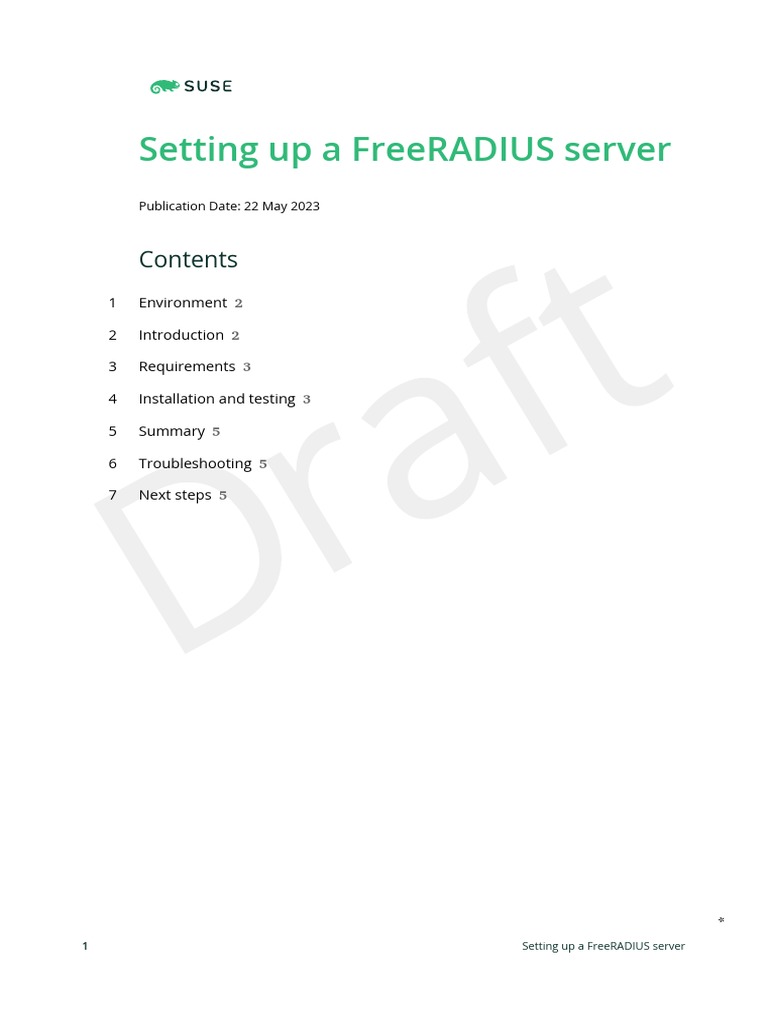 Task Setup Free Radius Server - Draft - en | PDF | Radius | Computer ...