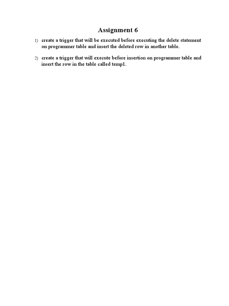 DBMS Lab Ass 6 QP | PDF DBMS Lab Ass 6 QP | PDF