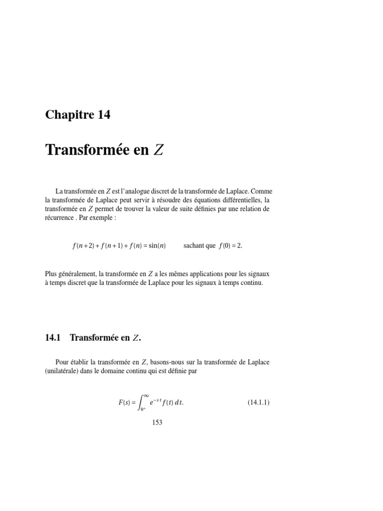 Transformée En: Chapitre 14 | PDF | Équations | Transformation de Laplace