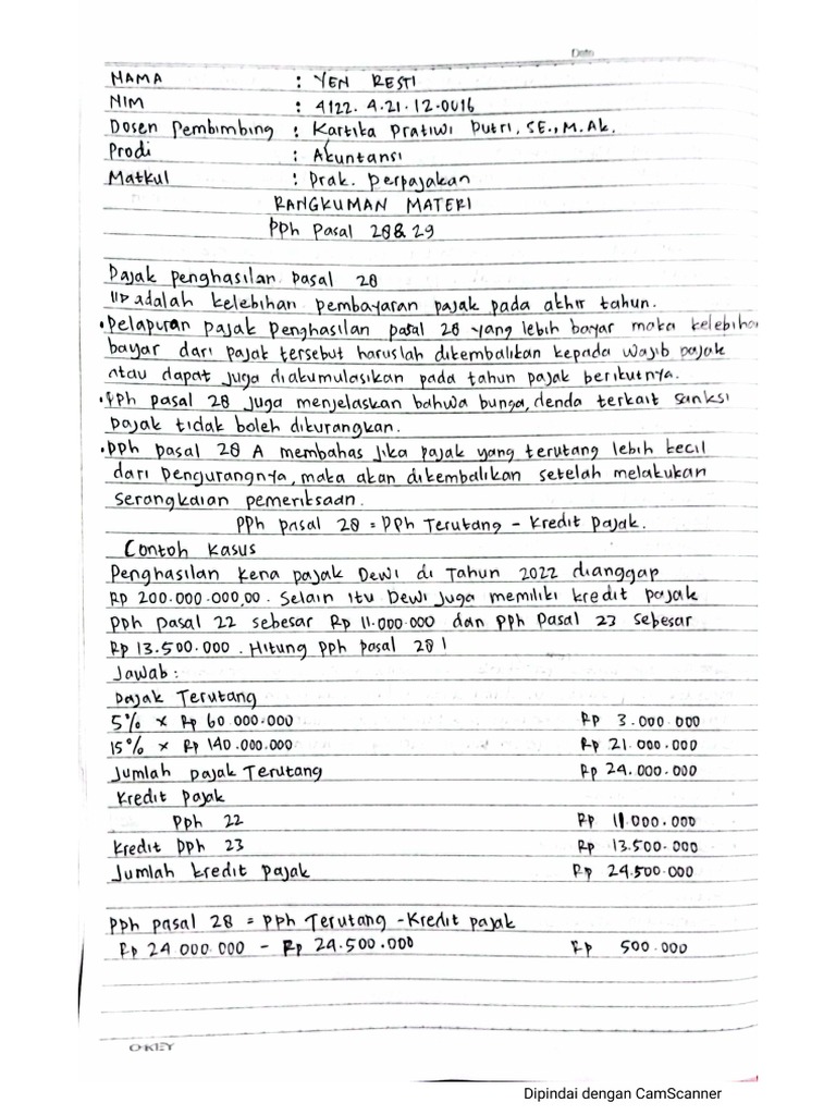 Rangkuman PPH Pasal 28&29 | PDF