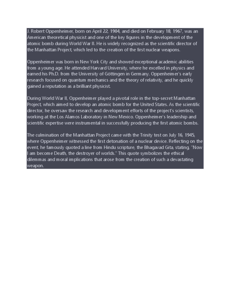 Oppenheimer | PDF