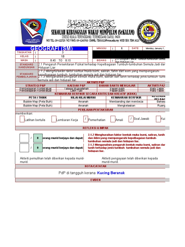 Tapak ERPH KSSM Tingkatan 3 Geografi | PDF