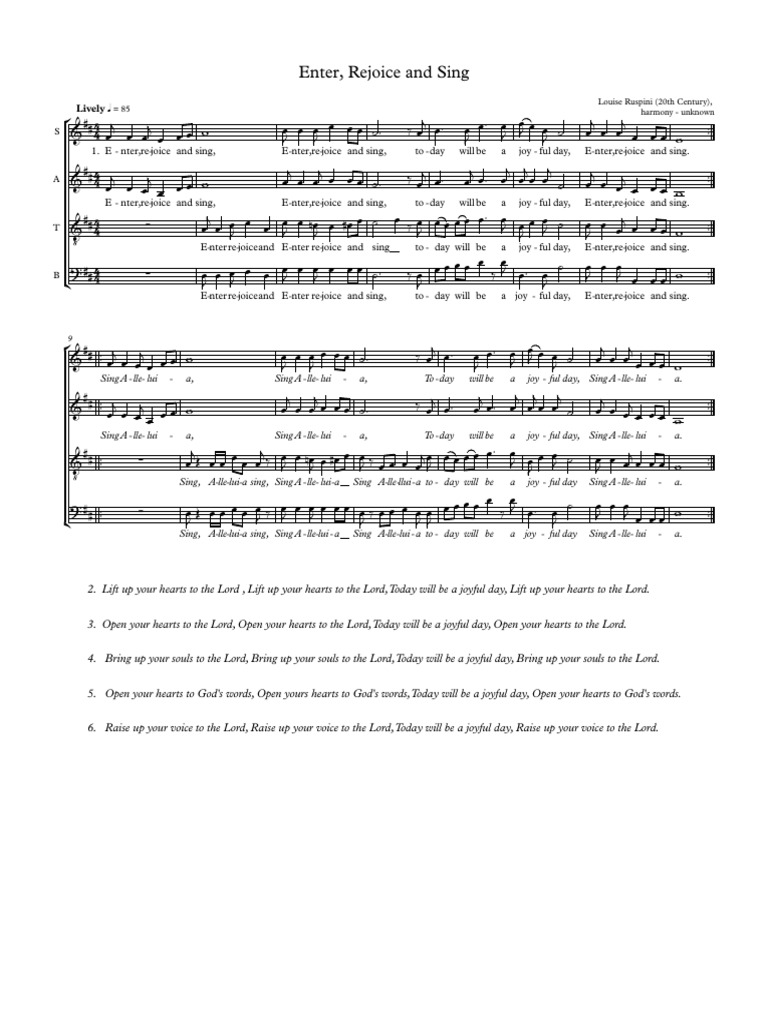 Enter, Rejoice and Sing - Full Score | PDF