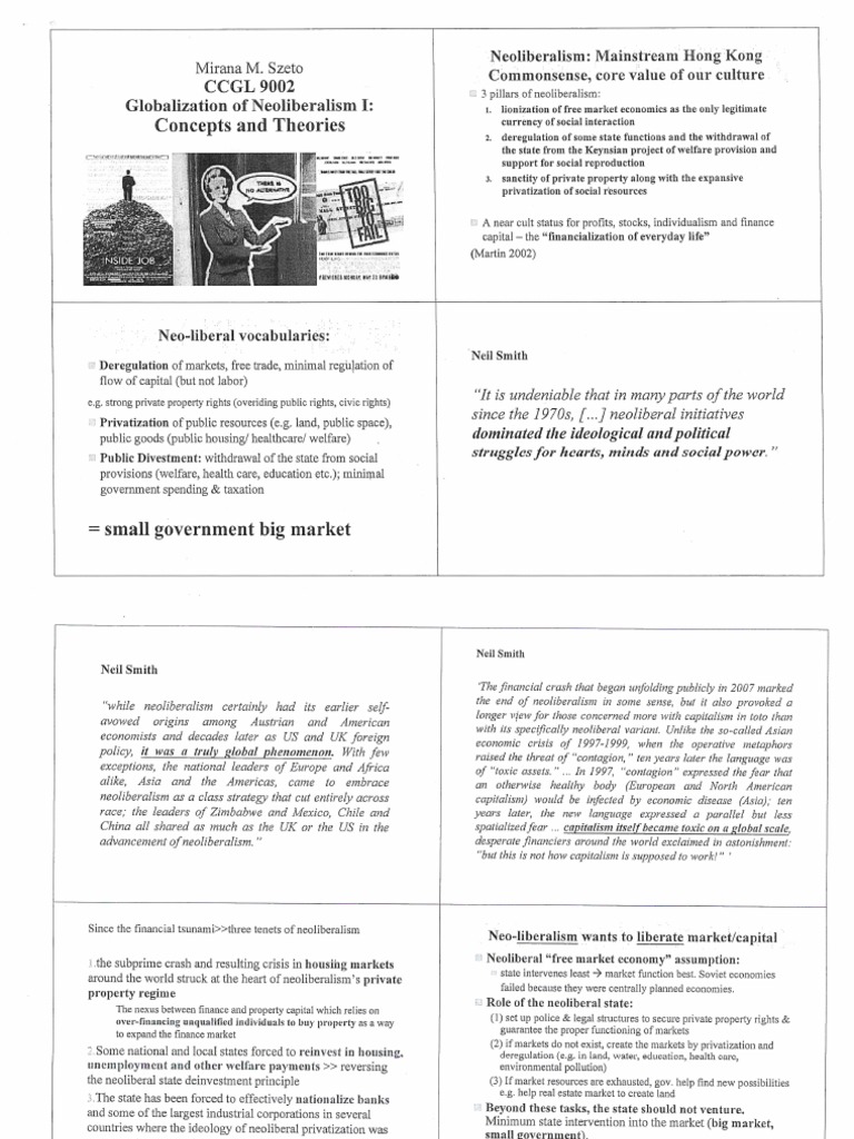 Slides - Globalisation of Neoliberalism I - Concepts and Theories | PDF