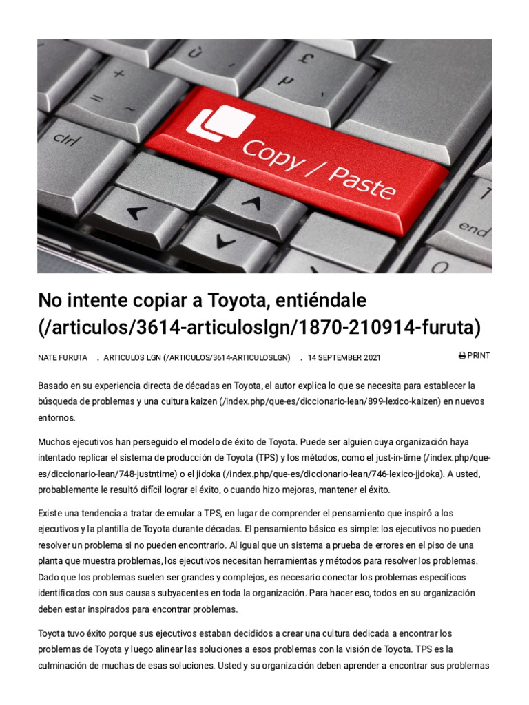 Metodo LEAN Toyota | PDF | Pensamiento