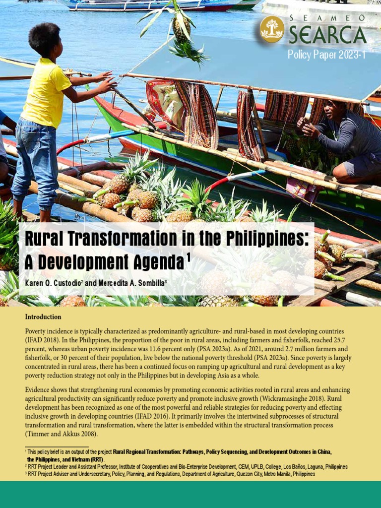 SEARCA Rural Transformation in The Philippines A Development Agenda ...