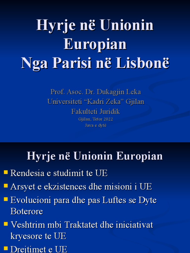 Ligjerata 1 Historia e UE | PDF