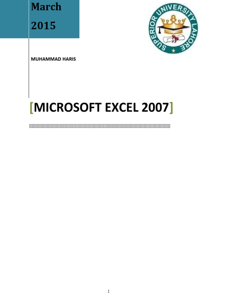 Excel 2007 Spreadsheet Basics Guide | PDF | Microsoft Excel | Spreadsheet