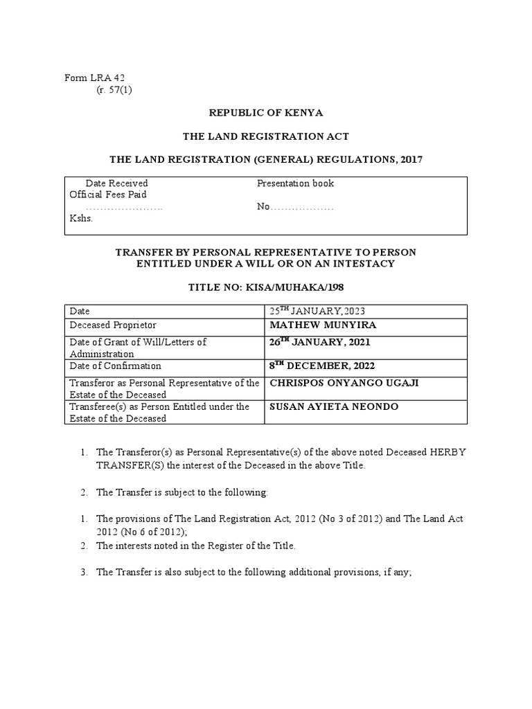 Form Lra 42 | PDF | Common Law | Document