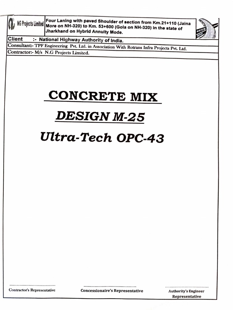 M 25 Ultratech Opc 43 | PDF | Concrete | Building Materials
