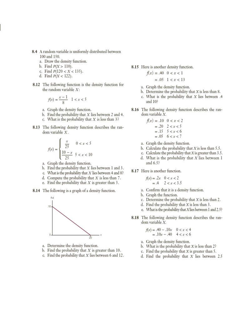 6 Chapter 8 Continuous RV - Normal | PDF | Probability Density Function | Normal Distribution