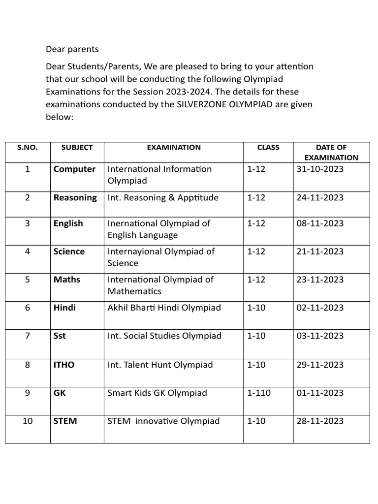Siverzone Olympiad Pdf
