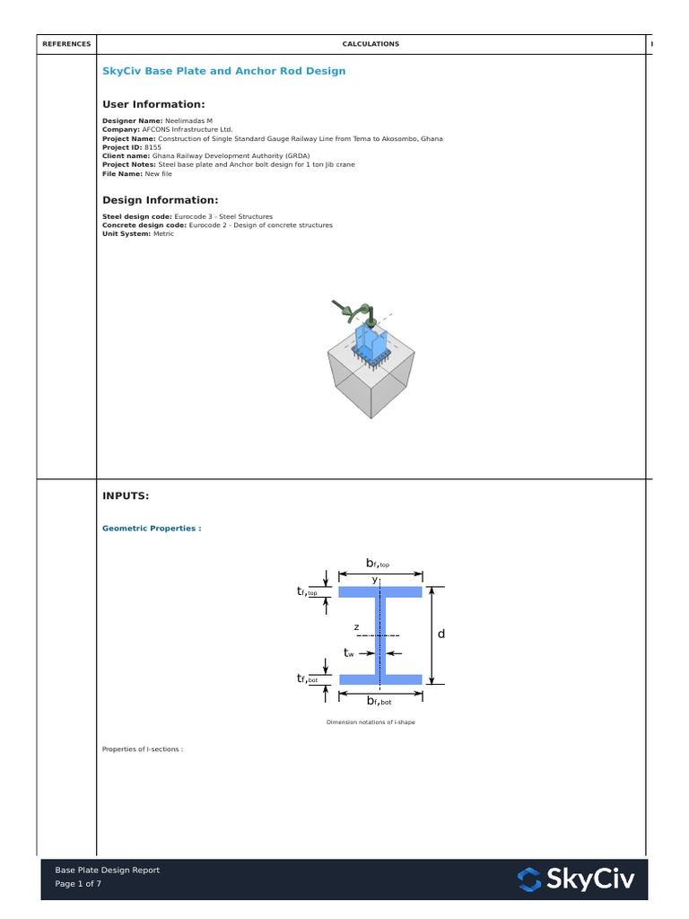 Base Plate and Anchor Rod Design Analysis | PDF | Strength Of Materials ...