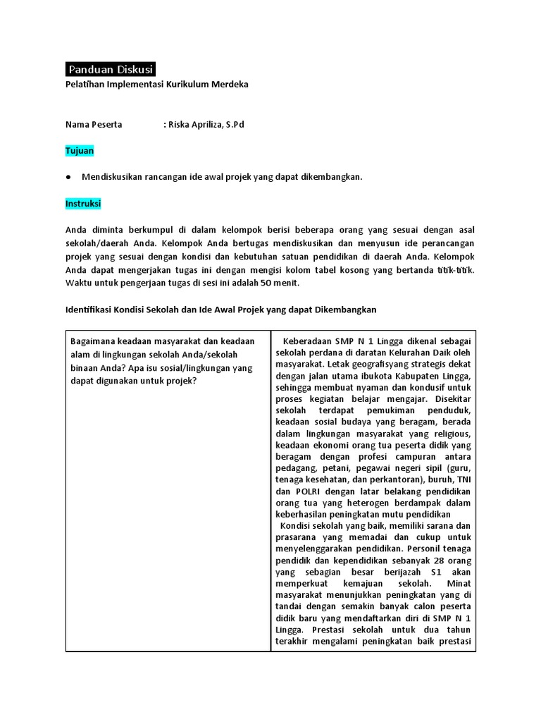 LK Hari 1 - Merancang P5 - Revisi | PDF