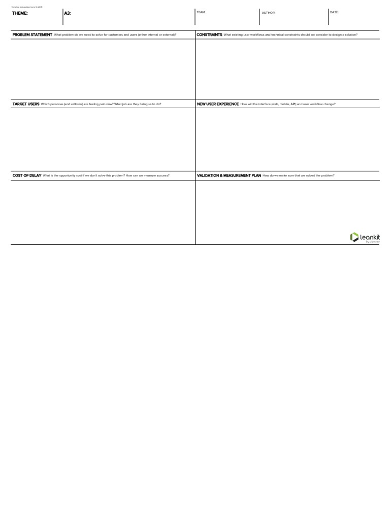LeanKit A3 Template | PDF
